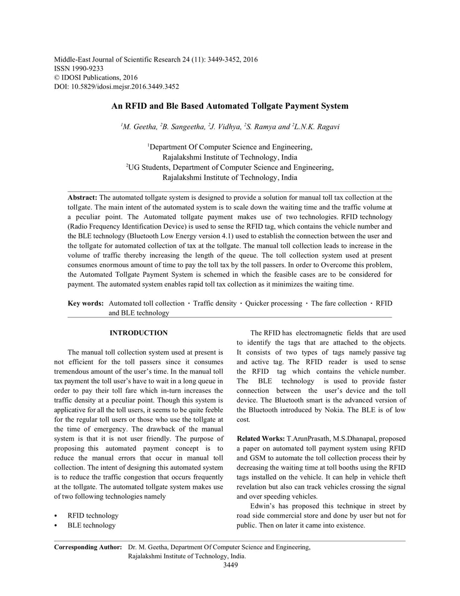 Automated Tollgate Payment System