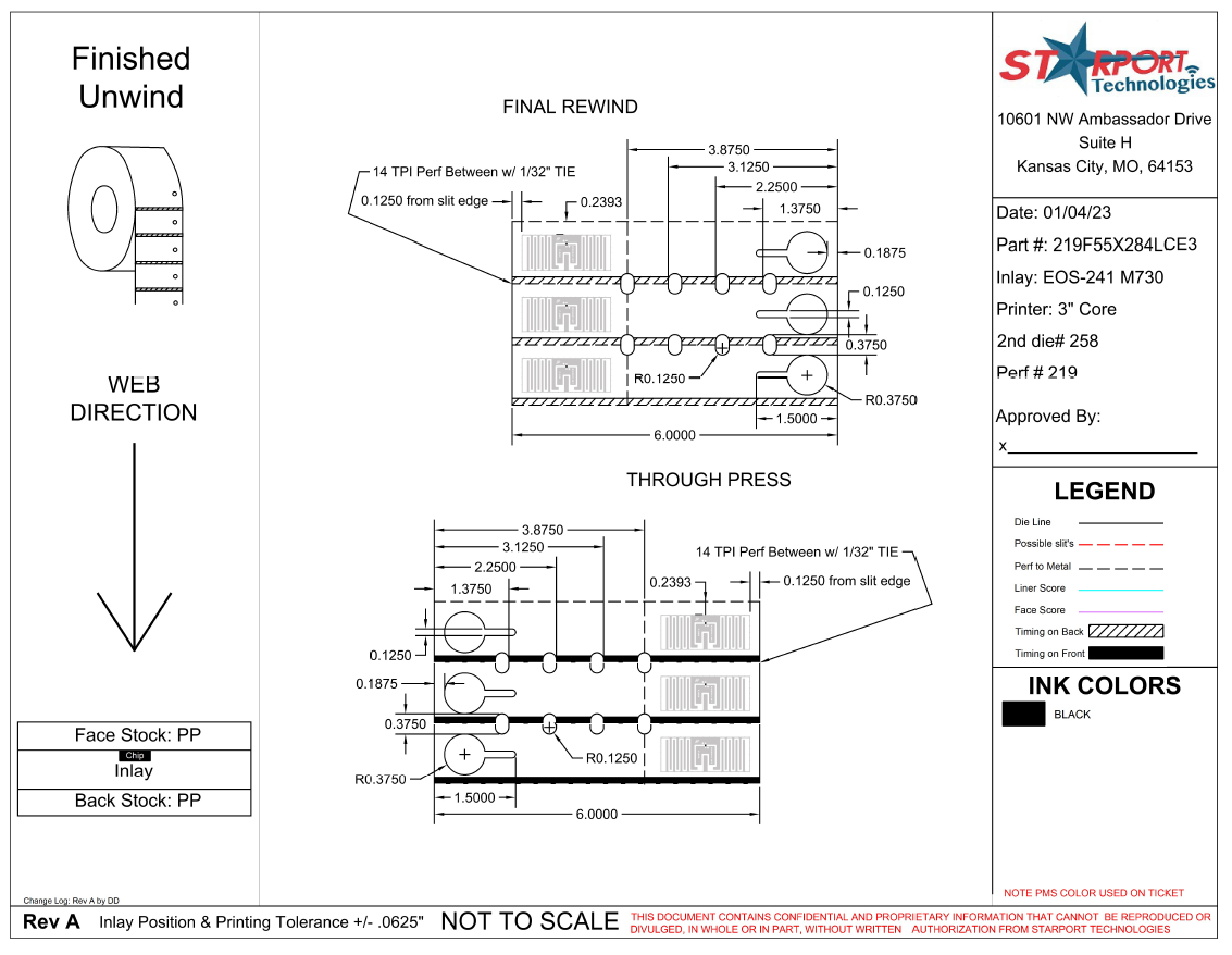 6 x 1.125 UV Polylith RFID Hangtag - Printed and Encoded - 2000 Labels ...