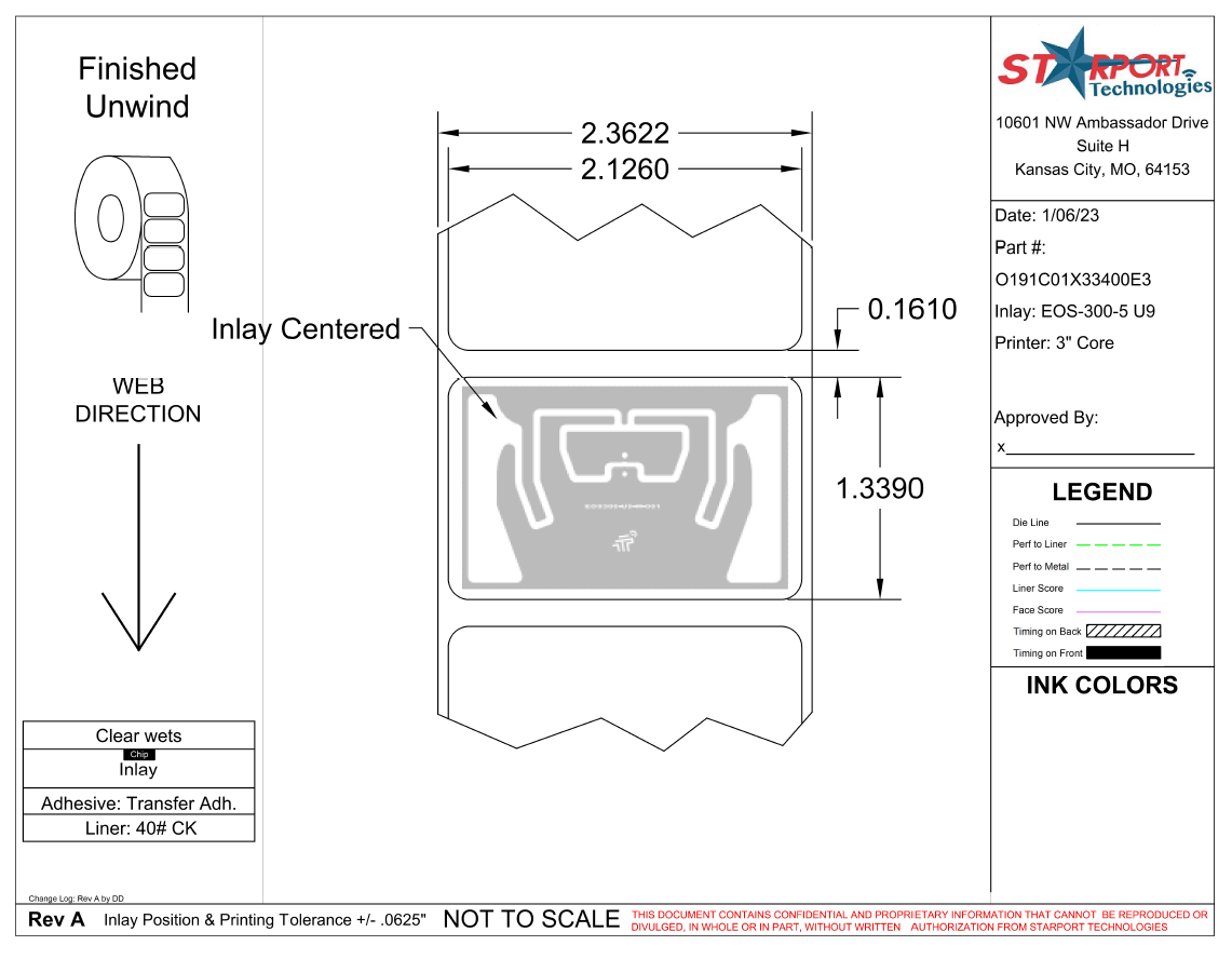 2.126' x 1.339' TT Paper RFID Label - 3'Core -Printed and encoded ...